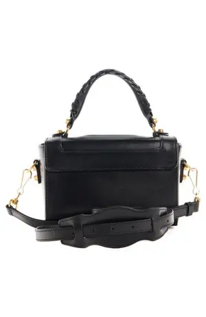 Balenciaga Le City Sleek Box Leather Satchel - 1629 Black/ruby