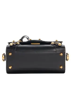 Balenciaga Le City Sleek Box Leather Satchel - 1629 Black/ruby