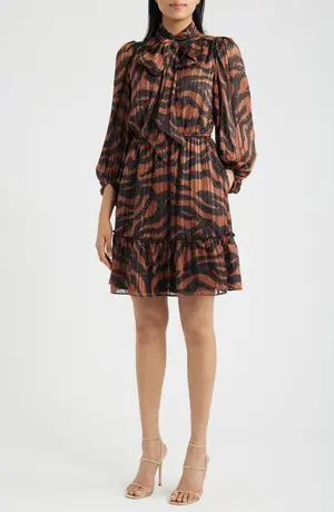 Eliza J Metallic Blouson Dress