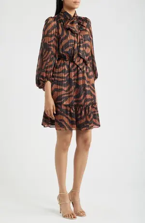 Eliza J Metallic Blouson Dress