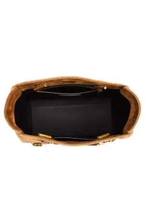 Saint Laurent Small Niki Matelassé Suede Shopping Tote