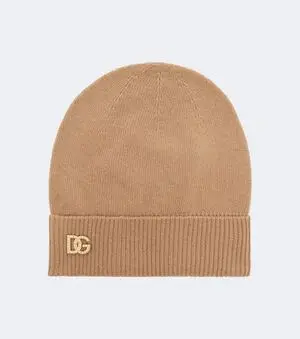 Dolce & Gabbana Dg Embellished Virgin Wool Beanie - Brown