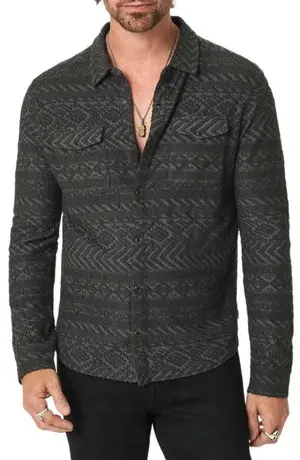 John Varvatos Glover Textured Snap-up Western Shirt