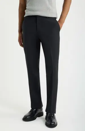 OPEN EDIT Skinny Fit Pleated Suit Pants - Black