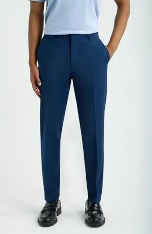 OPEN EDIT Skinny Fit Pleated Suit Pants - Navy Pageant