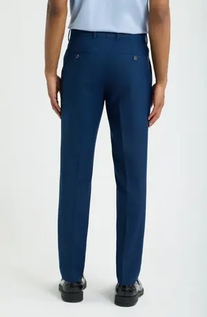 OPEN EDIT Skinny Fit Pleated Suit Pants - Navy Pageant
