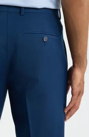 OPEN EDIT Skinny Fit Pleated Suit Pants - Navy Pageant