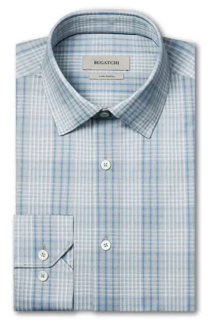 Bugatchi James Plaid Cotton Performance Shirt