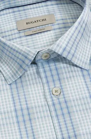 Bugatchi James Plaid Cotton Performance Shirt
