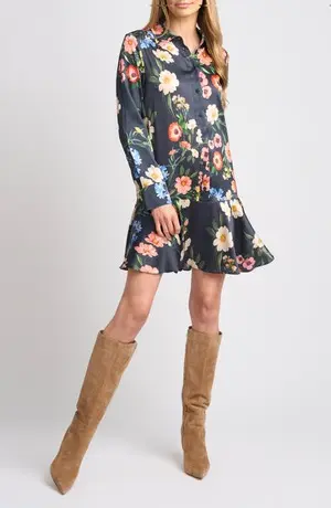 Ted Baker London Gloria Floral Long Sleeve Shirtdress