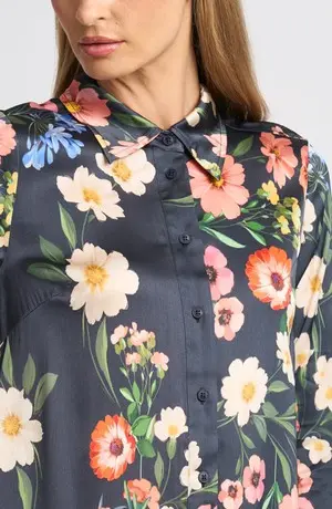 Ted Baker London Gloria Floral Long Sleeve Shirtdress