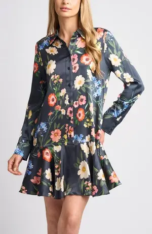 Ted Baker London Gloria Floral Long Sleeve Shirtdress
