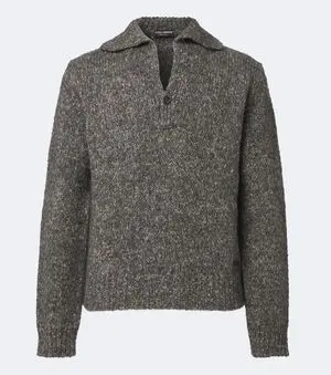 Dolce & Gabbana Wool, Alpaca, And Linen Polo Sweater