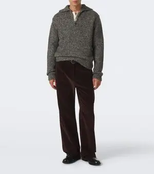 Dolce & Gabbana Wool, Alpaca, And Linen Polo Sweater