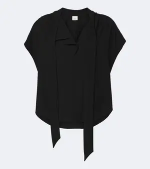 Isabel Marant Étoile Selene Tie-neck Crêpe Blouse - Black