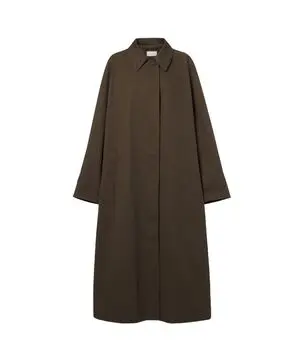THE ROW Iza Cotton Gabardine Coat - Green