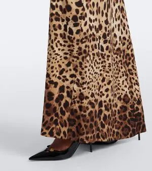 Dolce & Gabbana Embellished Leopard-print Silk-blend Gown