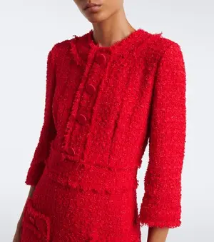 Dolce & Gabbana Cotton-blend Bouclé Mini Dress In Bright