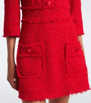Dolce & Gabbana Cotton-blend Bouclé Mini Dress In Bright