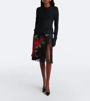 Dolce & Gabbana Floral Silk And Cotton-blend Midi Skirt - Multicoloured