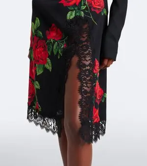 Dolce & Gabbana Floral Silk And Cotton-blend Midi Skirt - Multicoloured