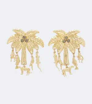 Jacquemus Palmier Embellished Drop Earrings - Gold