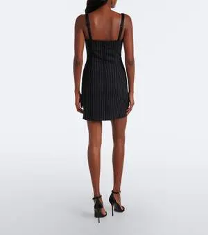 Dolce & Gabbana Pinstriped Wool And Silk-blend Bustier Dress