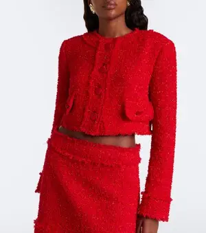 Dolce & Gabbana Cropped Cotton-blend Tweed Jacket