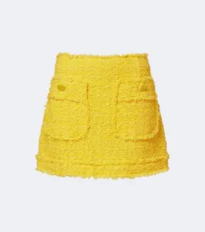 Dolce & Gabbana Cotton-blend Tweed Miniskirt - Yellow