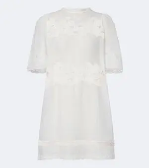 Isabel Marant Étoile Relidine Broderie Anglaise Ramie Mini Dress - White