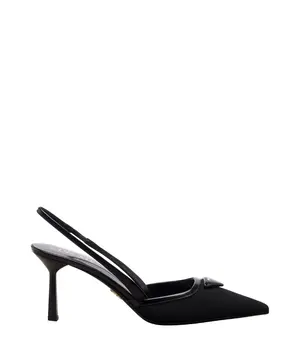 Prada Leather-trimmed Slingback Pumps - Black