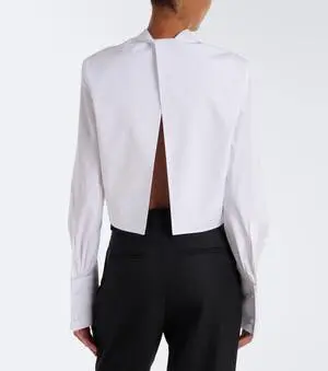 TOM FORD Cropped Cotton Poplin Tuxedo Shirt