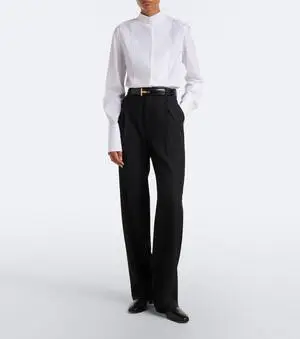 TOM FORD Cropped Cotton Poplin Tuxedo Shirt