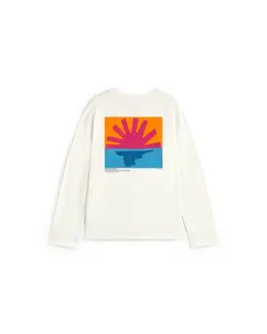 THINKING MU Mediterranean Sunrise Emilio Long-sleeve T-shirt - White
