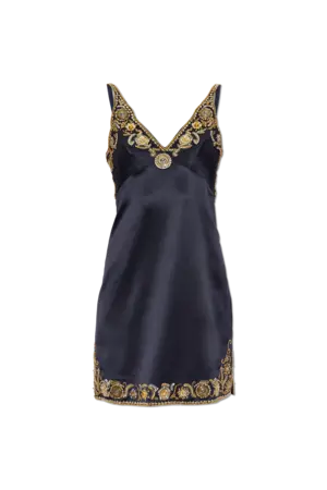 Versace Silk Dress With Appliqués