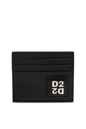 Dsquared2 Leather Card Holder With Logo - Black