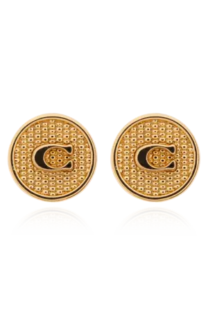 COACH Earrings With Logo - Gold