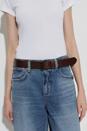 ALLSAINTS Wide Leather Belt With Embossed Logo Detail