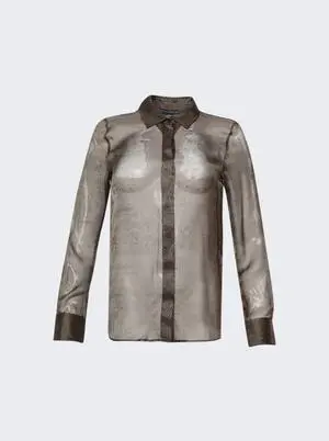 Zeynep Arçay Snakeprint Silk Shirt - Brown