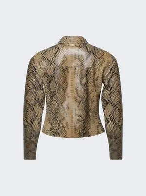 Zeynep Arçay Leather Shirt Snakeprint