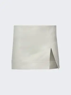 Zeynep Arçay Mini Leather Skirt With Slit - White