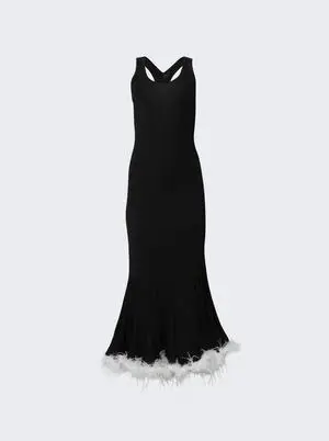 Zeynep Arçay Maxi Knit Ostrich Dress
