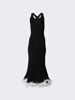 Zeynep Arçay Maxi Knit Ostrich Dress