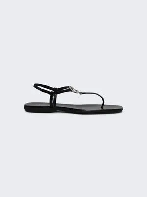 Gucci Interlocking G Flat Thong Sandals - Black