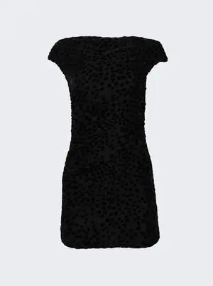 Zeynep Arçay Ruched Silk Heart Dress - Black