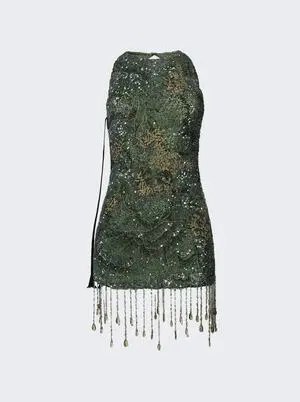 CLIO PEPPIATT Sequin Embellished Halterneck Mini Dress