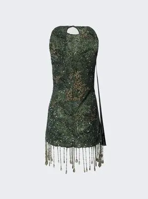 CLIO PEPPIATT Sequin Embellished Halterneck Mini Dress