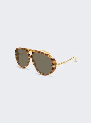 Bottega Veneta Classic Aviator Sunglasses Havana