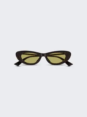Bottega Veneta Snap Oval Sunglasses Havana - Brown