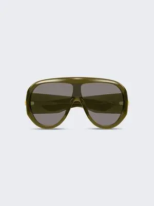 Bottega Veneta Scudo Shield Sunglasses - Green